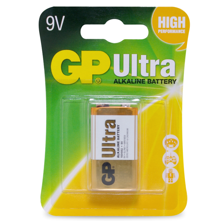 GP 9V Ultra Alkaline Battery - Card of 1