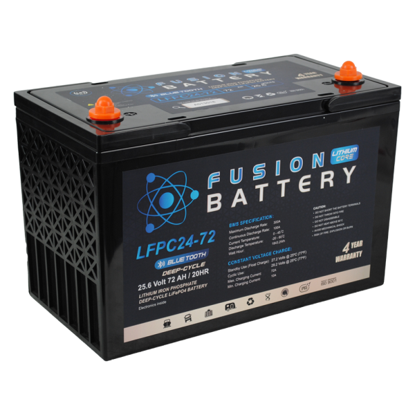 Fusion Lithium EV 24V Deep Cycle Marine Battery LFPC24-72