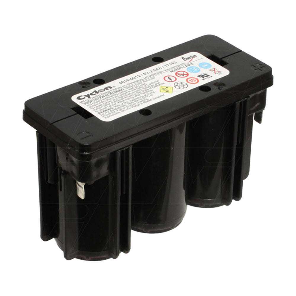 6V 2.5Ah Monobloc with spade terminals