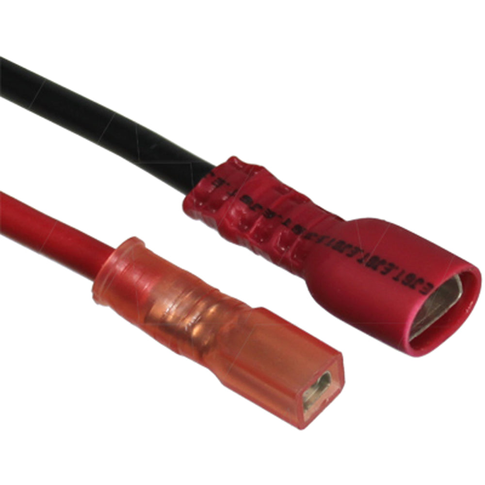Dual Spade Assembly (pair): 2.9mm positive (+) and 6.35mm negative (-)