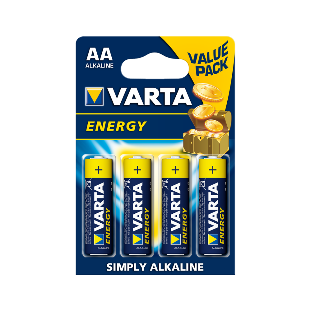 VARTA Energy Alkaline Batteries AA 4 Pack